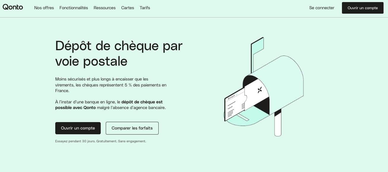 Compte pro en ligne avec Dépôt de Chèque : La Liste à Jour