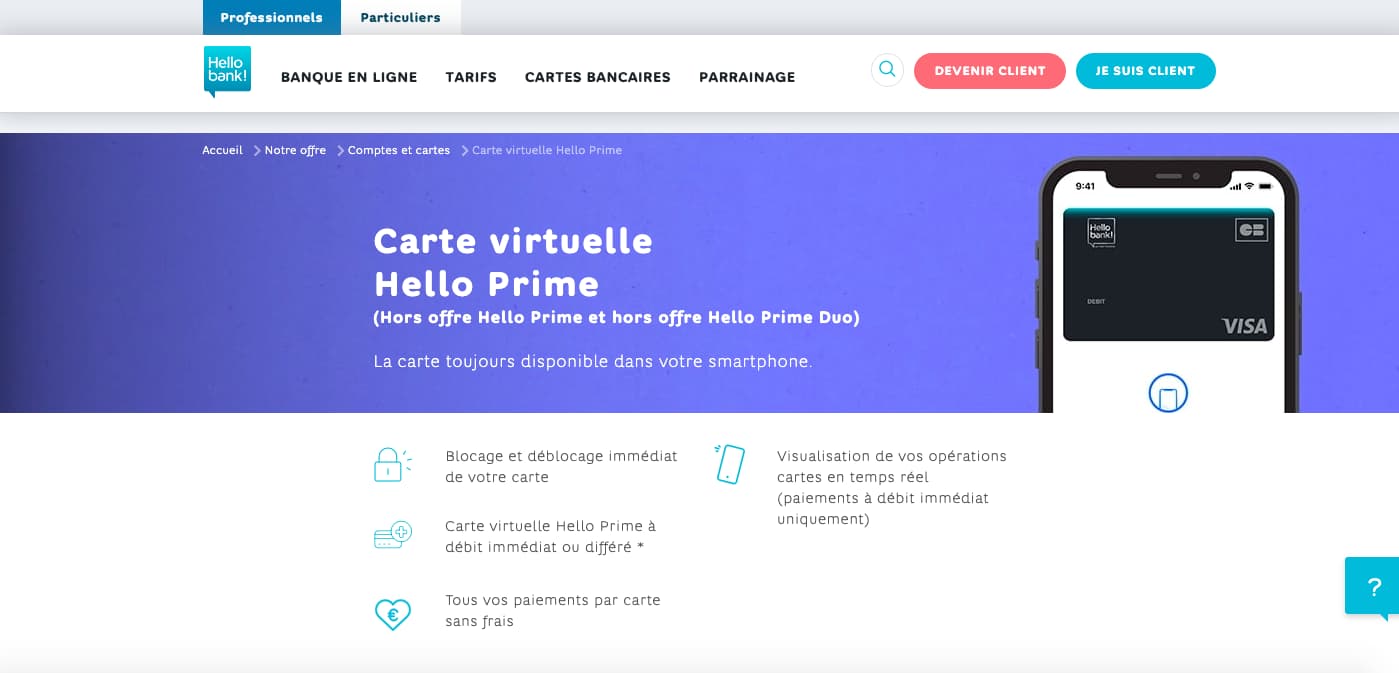 Hello bank Carte virtuelle : Comment ça fonctionne