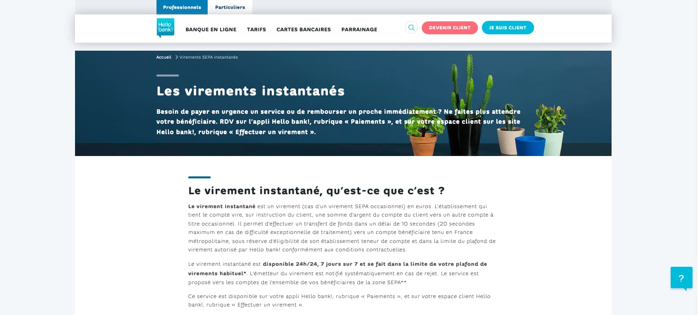 Virement Instantané Hello bank : Étapes, Plafonds & Tarifs