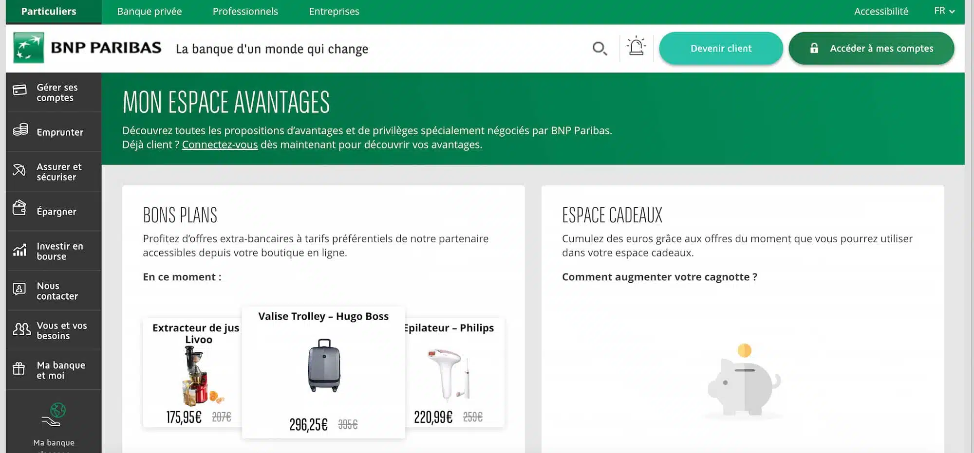 Parrainage BNP Paribas : 80€ offerts